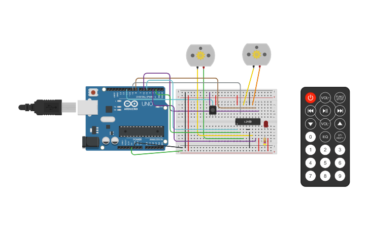 Circuit design Proyecto 9 Motores | Tinkercad