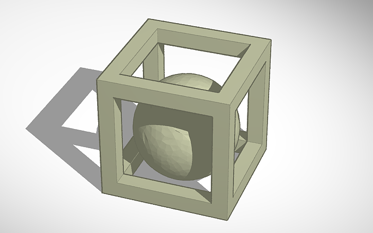 3D design Ball in a cube - Tinkercad