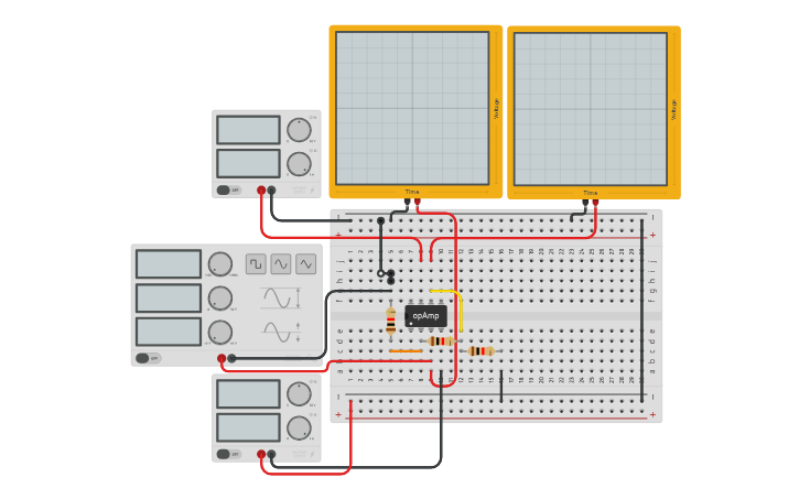 Circuit design Rangkaian Closed Loop Non-Inverting Op-Amp- Divo Odilucky - Tinkercad