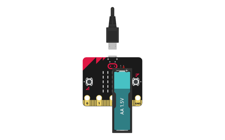 Circuit design Copy of micro:bit animation challenge - Tinkercad