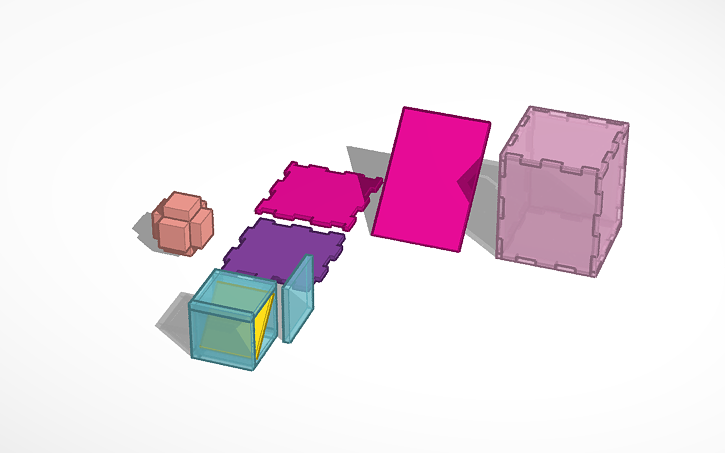 3D design Interlocking Cube Box - Tinkercad