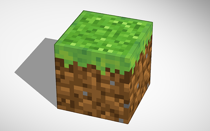 3D design Minecraft grass block - Tinkercad