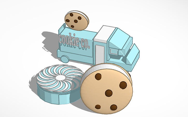 3D design ice cream cookies | Tinkercad