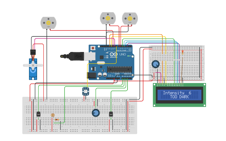 Circuit design IOT AE2 - Greenhouse Monitoring System - Tinkercad