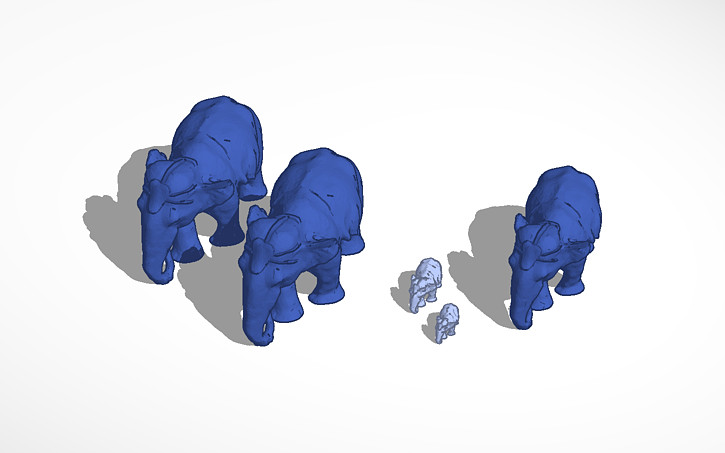 3D design Herd of Elephants - Tinkercad
