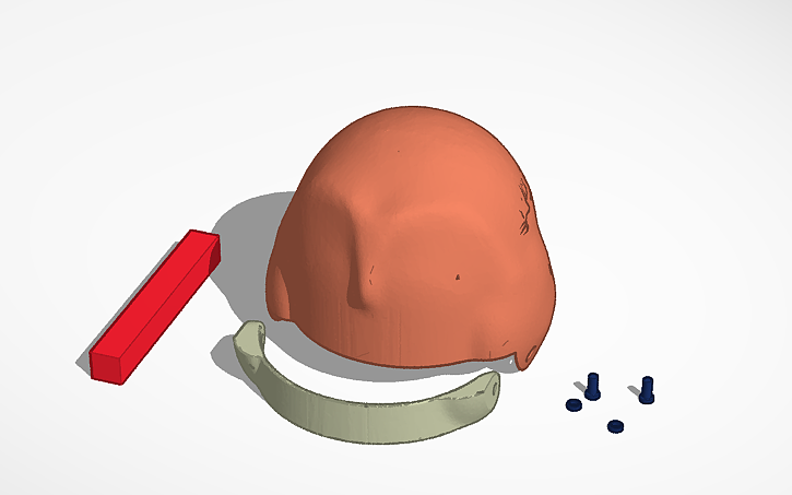 3D design Fursuit head base (moving jaw) - Tinkercad