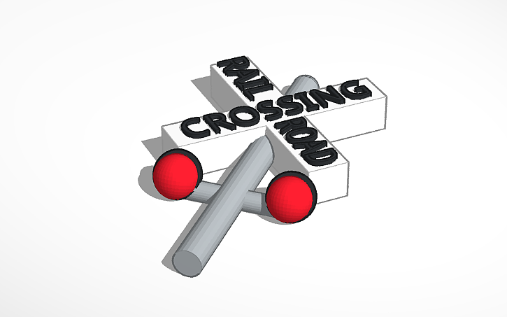 3D design Railroad Crossing Signal - Tinkercad