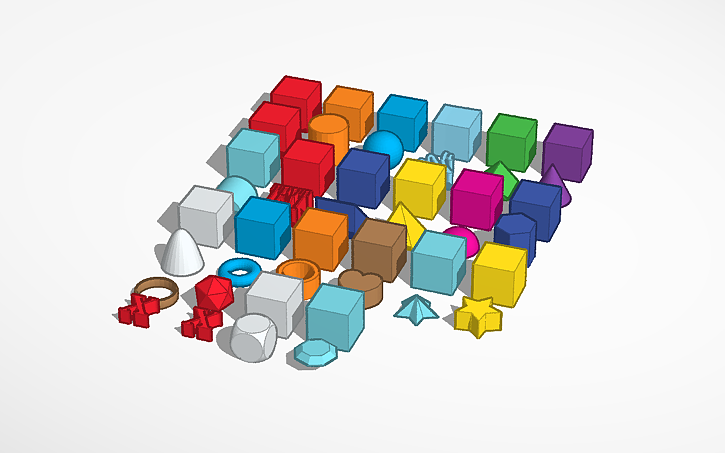 3D design Cubes made out of most of the basic shapes of Tinkercad ...