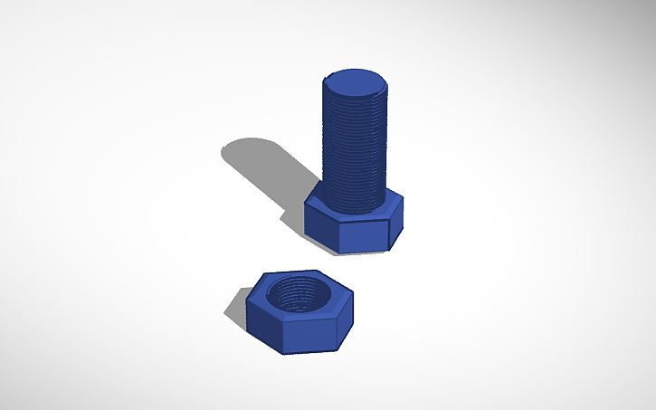 3D design m12 bolt and nut | Tinkercad