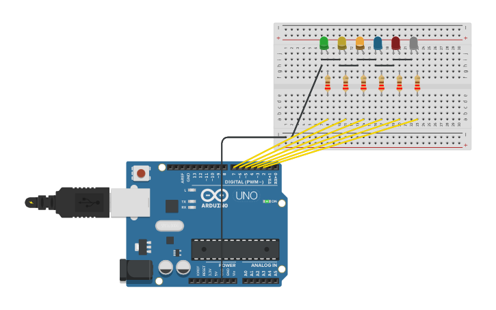 Circuit design Christmas Lights Pattern 1 - Tinkercad