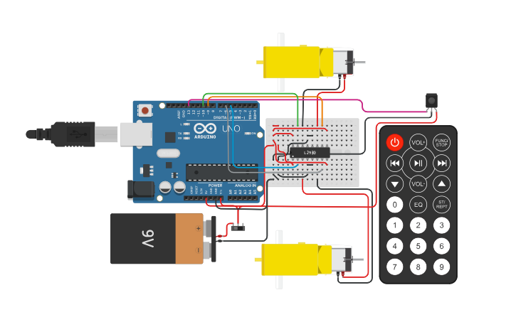 Circuit design Robot Carro TÜKÚ BLUETOOTH - Tinkercad