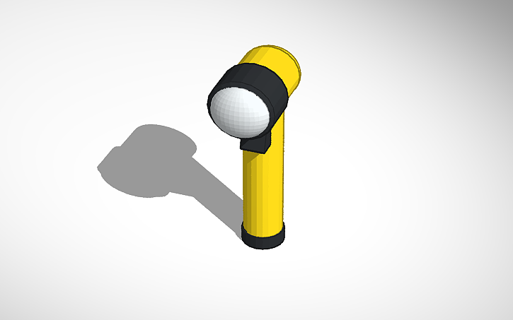3D design yellow and black right angle atex safety torch | Tinkercad