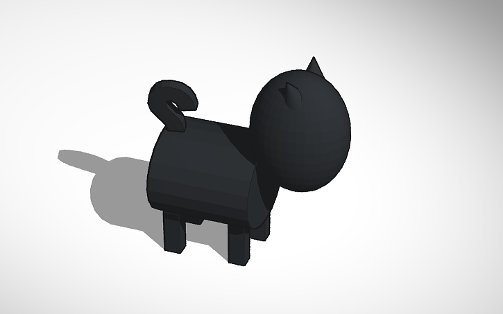 3D design black cat | Tinkercad