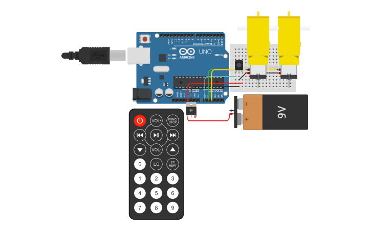 Circuit design RC-Car - Tinkercad
