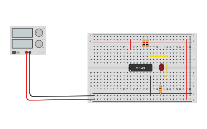 Circuit design porta logica nand | Tinkercad