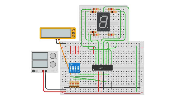 Circuit design Copy of Visual 1Digit 9368/4511 (3B) - Tinkercad
