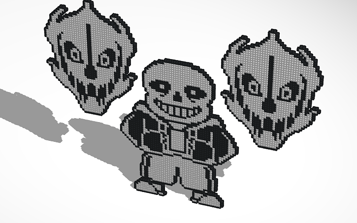 3D design pixel Sans - Tinkercad