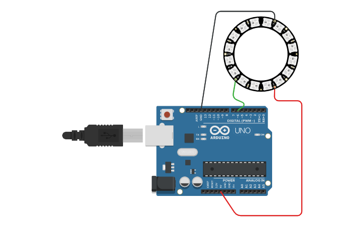 Circuit design CEXP Neopixel ring | Tinkercad