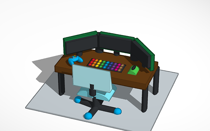 3D design Charlottes gaming setup - Tinkercad