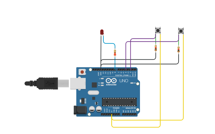 Circuit design Programacion de un led con arduino | Tinkercad