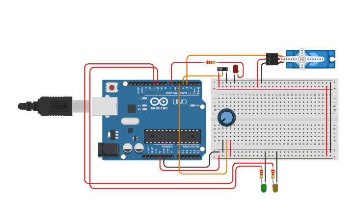 Circuit design Servo Motor | Tinkercad