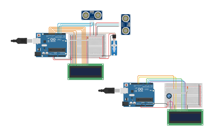 Circuit design Innovative Smart Dustbin with Notifier - Tinkercad