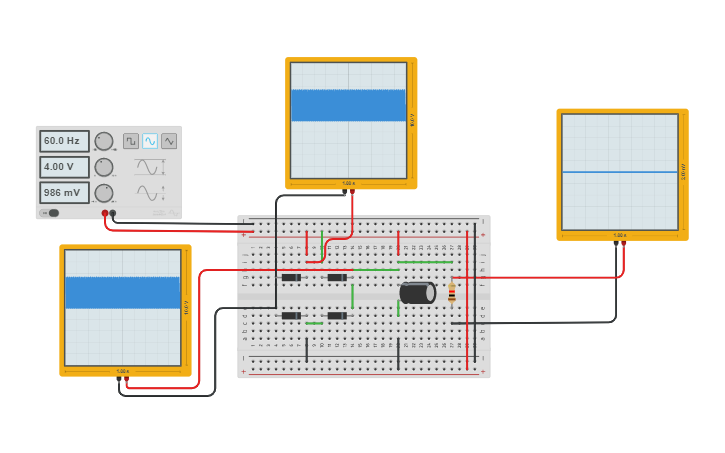 Circuit design Practica Diodo - Tinkercad