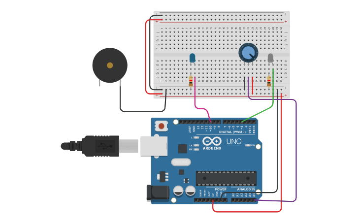 Circuit design ciclo while y dowhile | Tinkercad