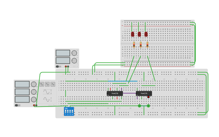 Circuit Design 3bit Asynchronous Down Counter Tinkercad