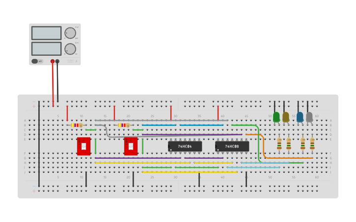 Circuit design Aula de Lab1 Digital - Semana 6 | Tinkercad