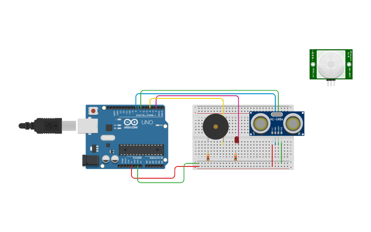 Circuit Design Reverse Car Censor Tinkercad