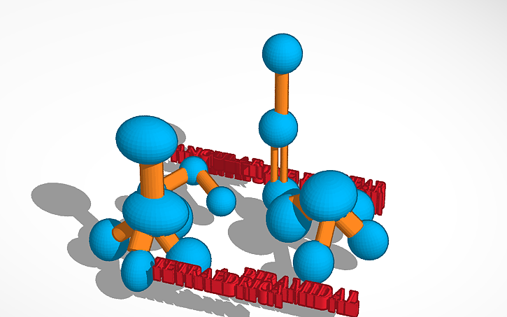 3D design CONSTRUÇÃO DA GEOMETRIA MOLECULAR - Tinkercad
