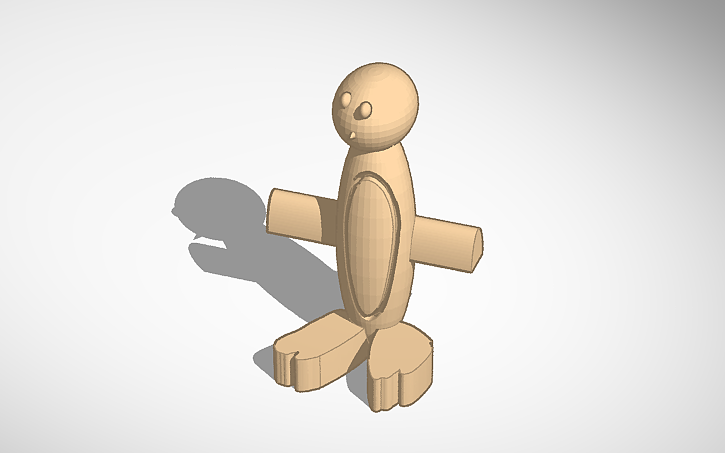 3D design wooden animals (wood penguin) - Tinkercad