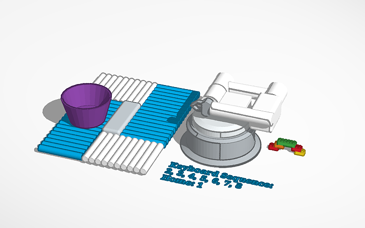 3D design Keyboard Controlled Robot Arm - Tinkercad