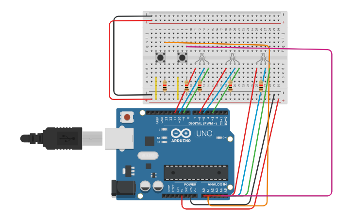 Circuit design Copy of RGB_LED_example - Tinkercad