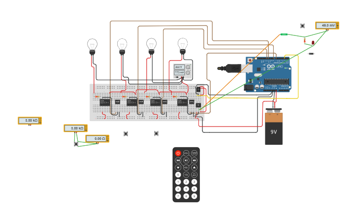 Circuit design IR Remote with Arduino Control High Power Circuits - Tinkercad