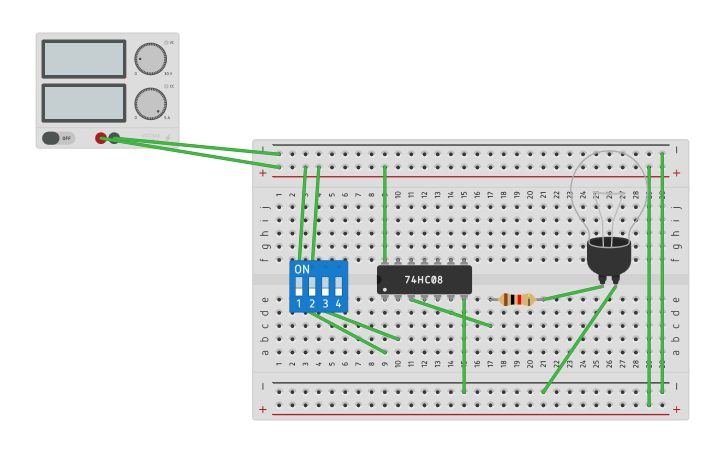Circuit design AND 2INPUT | Tinkercad