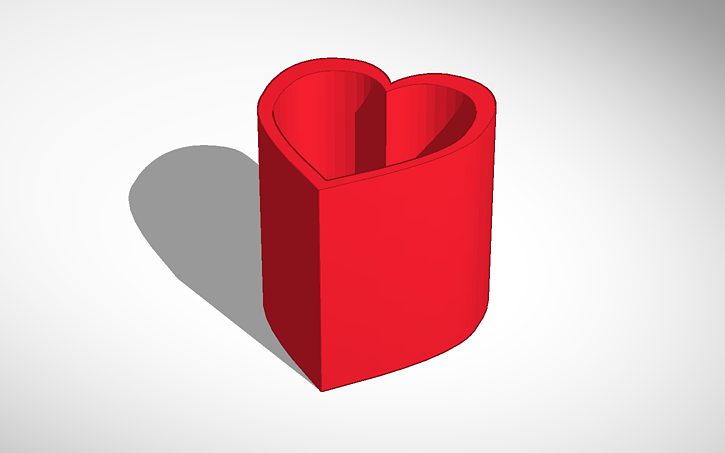 3D design Heart Shaped Vase Valentine - Tinkercad