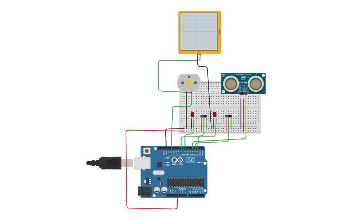 Circuit design Adaptive cruise control - Tinkercad
