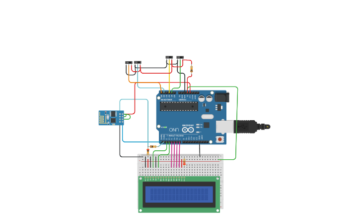 Circuit design AC2 portas | Tinkercad