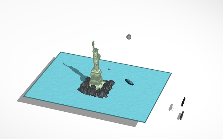 3D design Statue of Liberty in Ocean | Tinkercad
