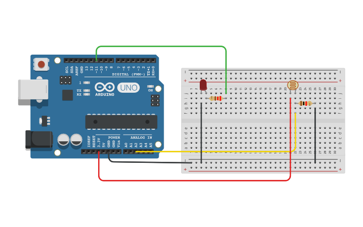 Circuit design Photoresistor - Tinkercad