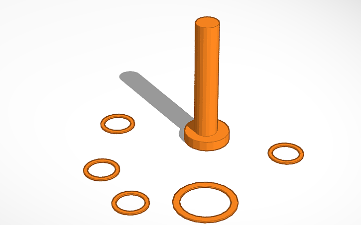3D design Throw rings on pole game. Adjust as needed. - Tinkercad