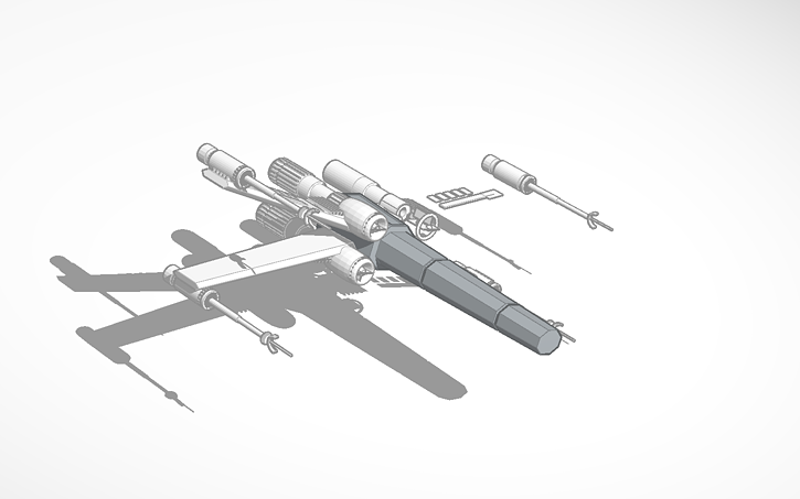 3D design x wing worked 1 day on it! | Tinkercad