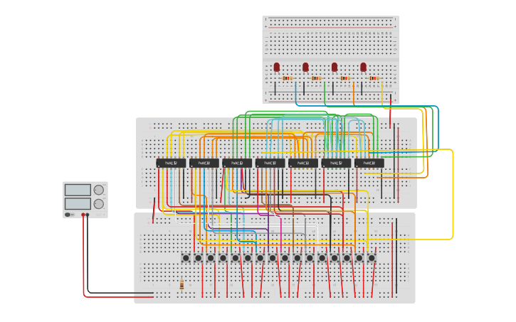 Circuit design ENCODER 16X4 KELOMPOK RAZOR - Tinkercad