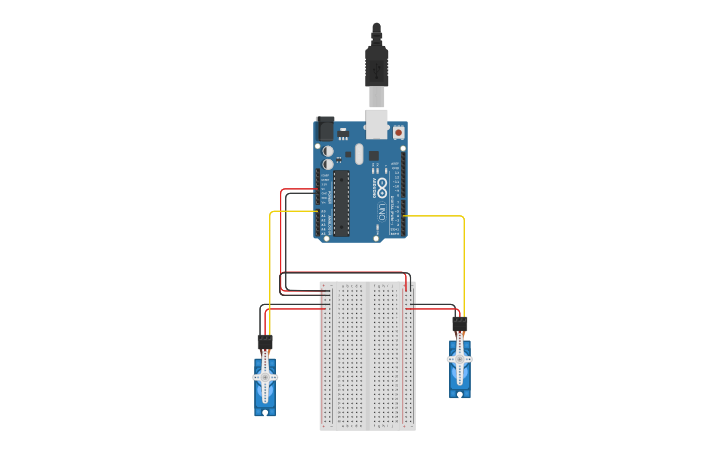 Circuit design Servo motor-2 | Tinkercad