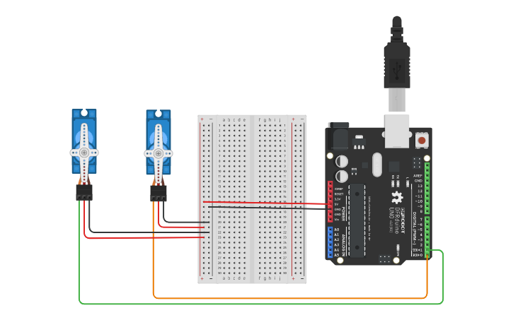 Circuit design № 13 АВТОМАТИЧЕСКАЯ ЛАЗЕРНАЯ УКАЗКА Arduino - Tinkercad