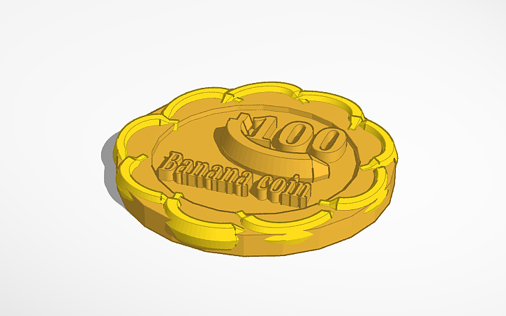 3D design Banana coin 100$ - Tinkercad
