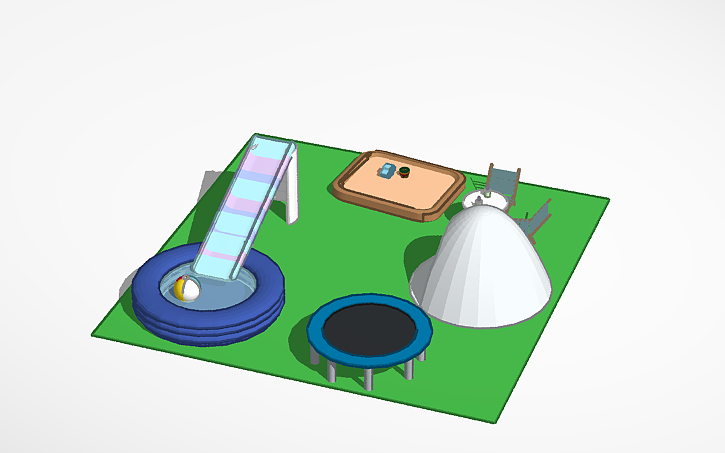 3D design Backyard during summer - Tinkercad