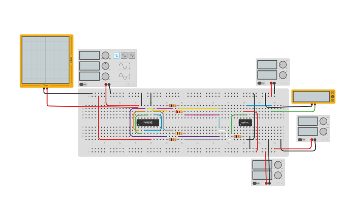 Circuit design Laboratorio 9 Convertidor digital a analogico - Tinkercad